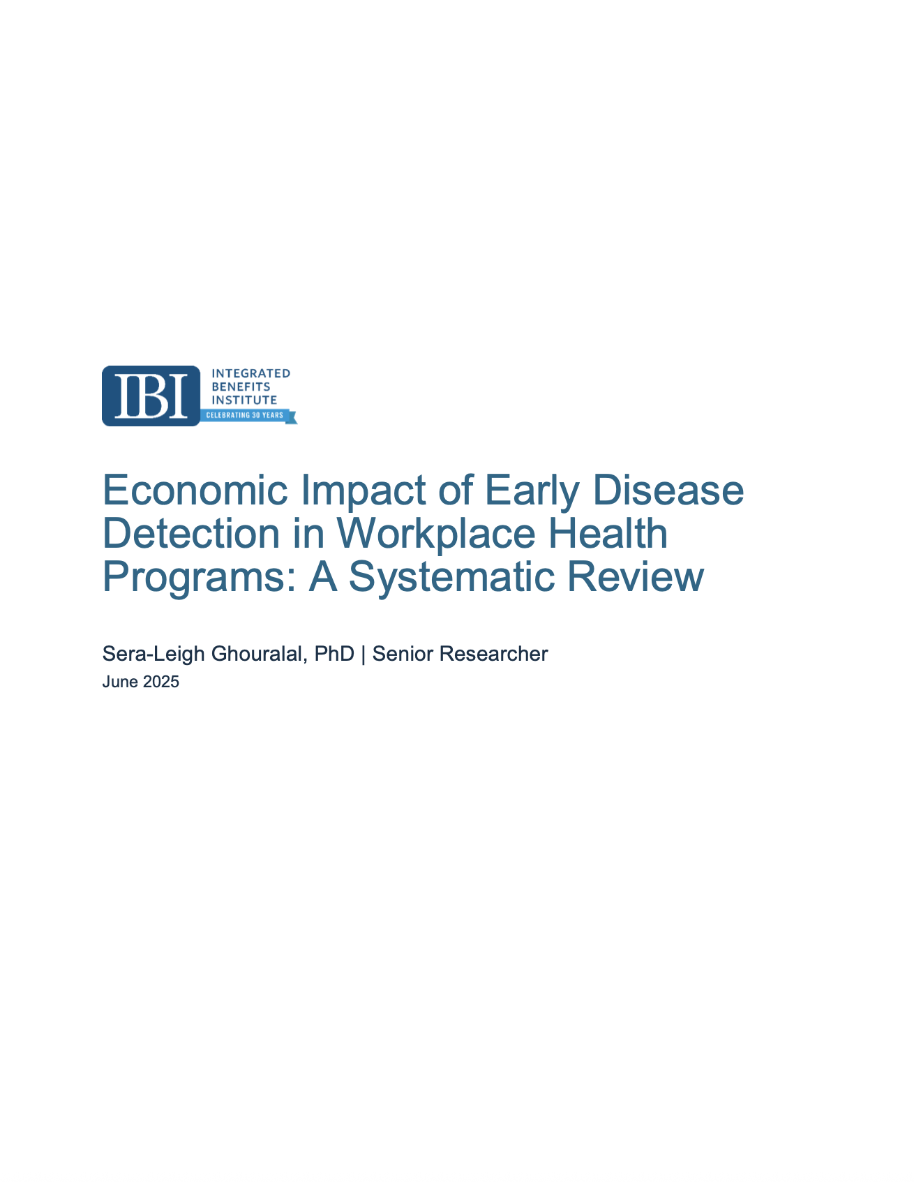 Economic Impact Of Early Disease Detection